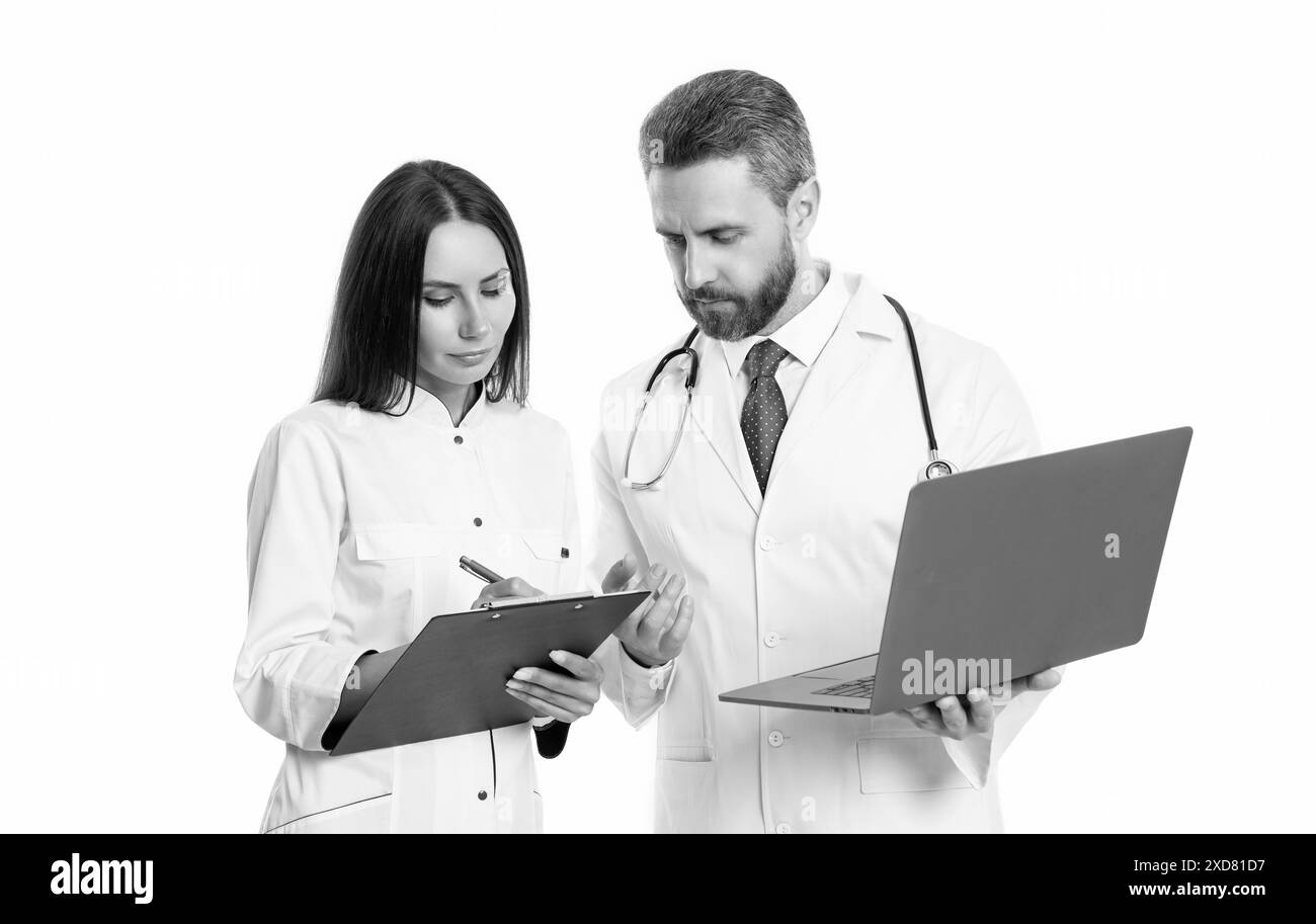 Doctor noting anamnesis isolated Black and White Stock Photos & Images ...