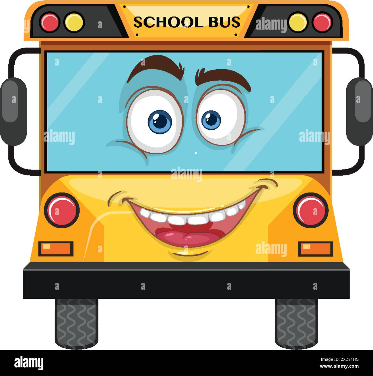 Smiling school bus with expressive eyes Stock Vector Image & Art - Alamy