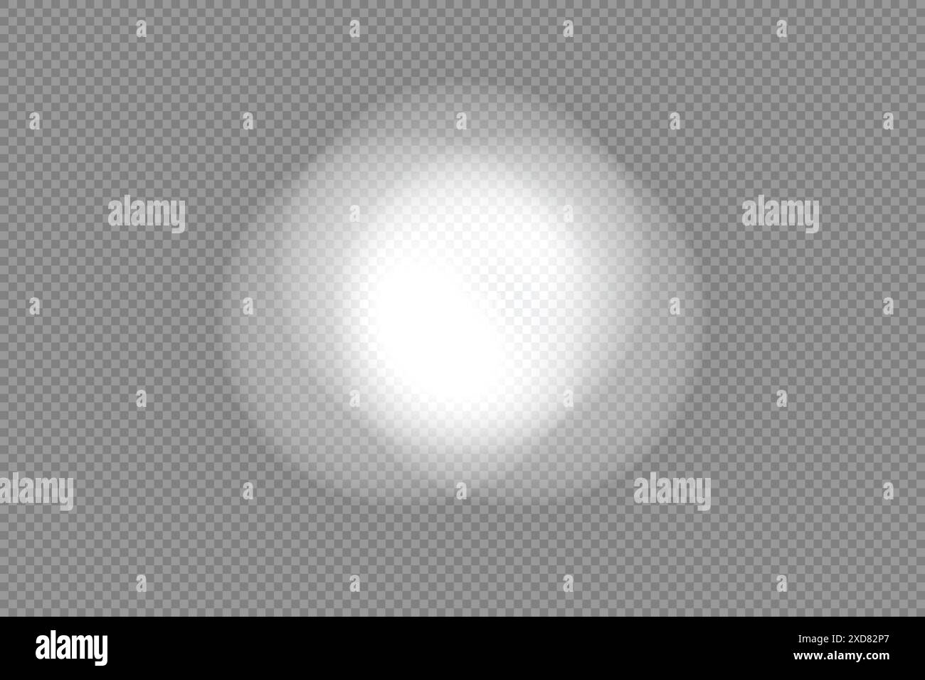 Three transparent round beams of white light overlayed on the wall ...