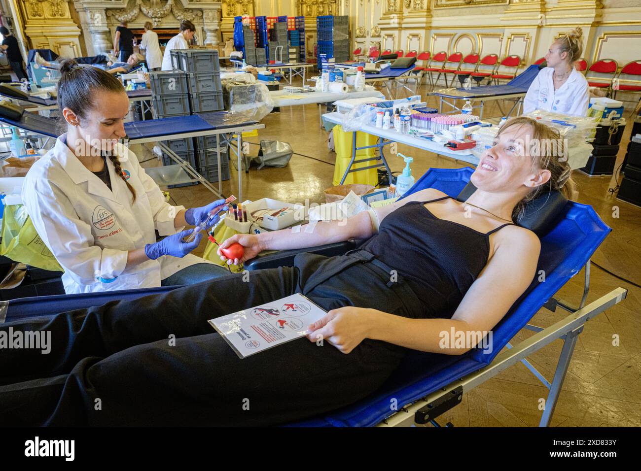 Blood drive organised by the Établissement Français du Sang (EFS) in ...
