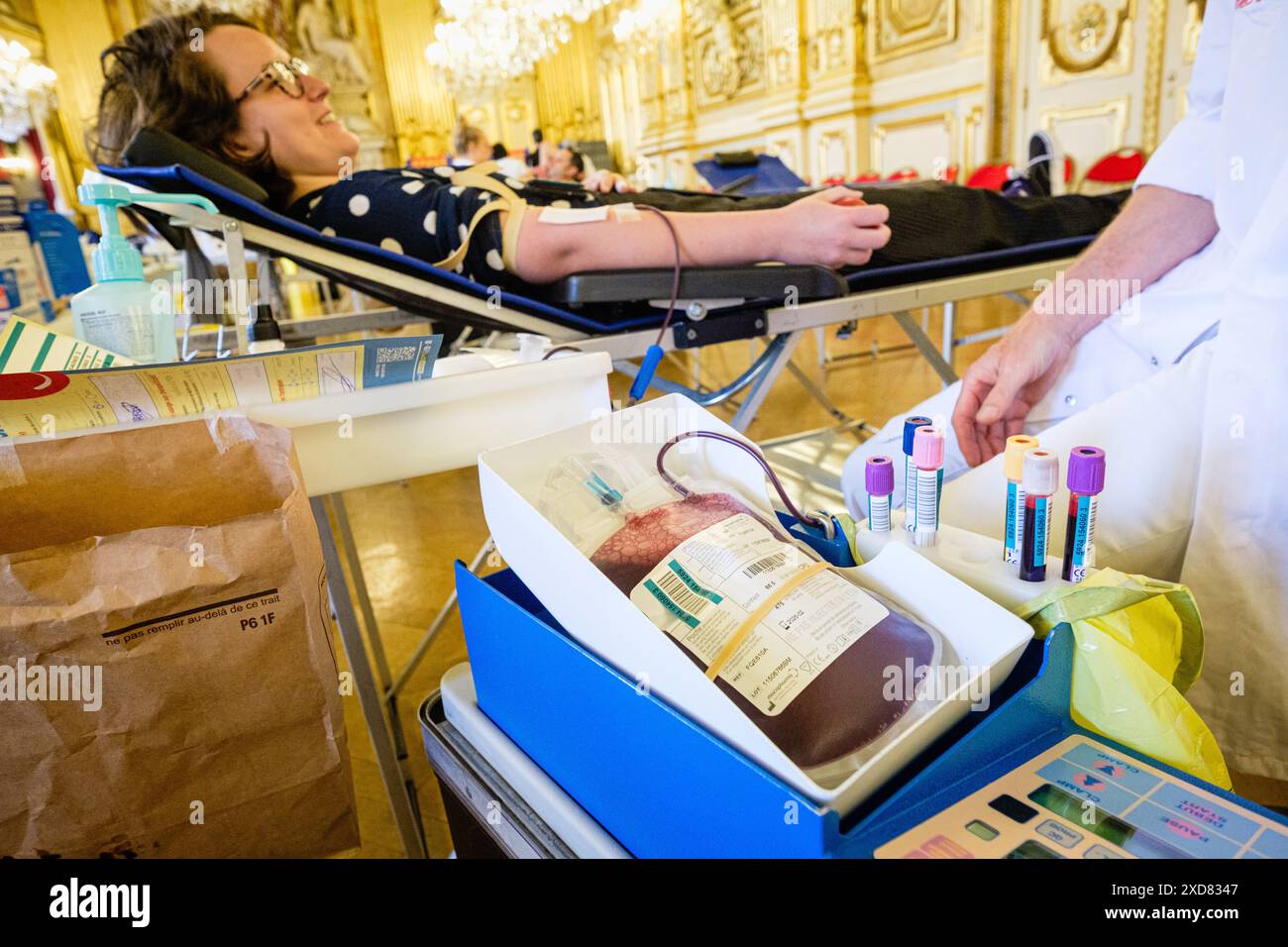Blood drive organised by the Établissement Français du Sang (EFS) in ...