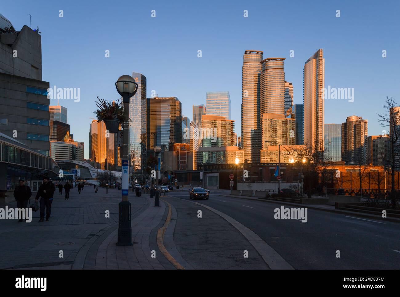 Sunset in downtown Toronto. The entertainment part of the city includes ...