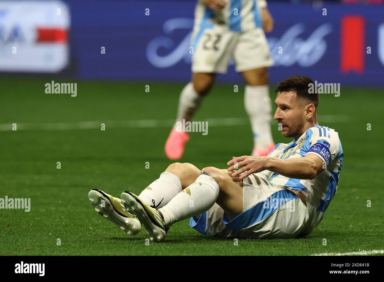 Argentina's forward Lionel Messi gestures during the Copa America USA ...