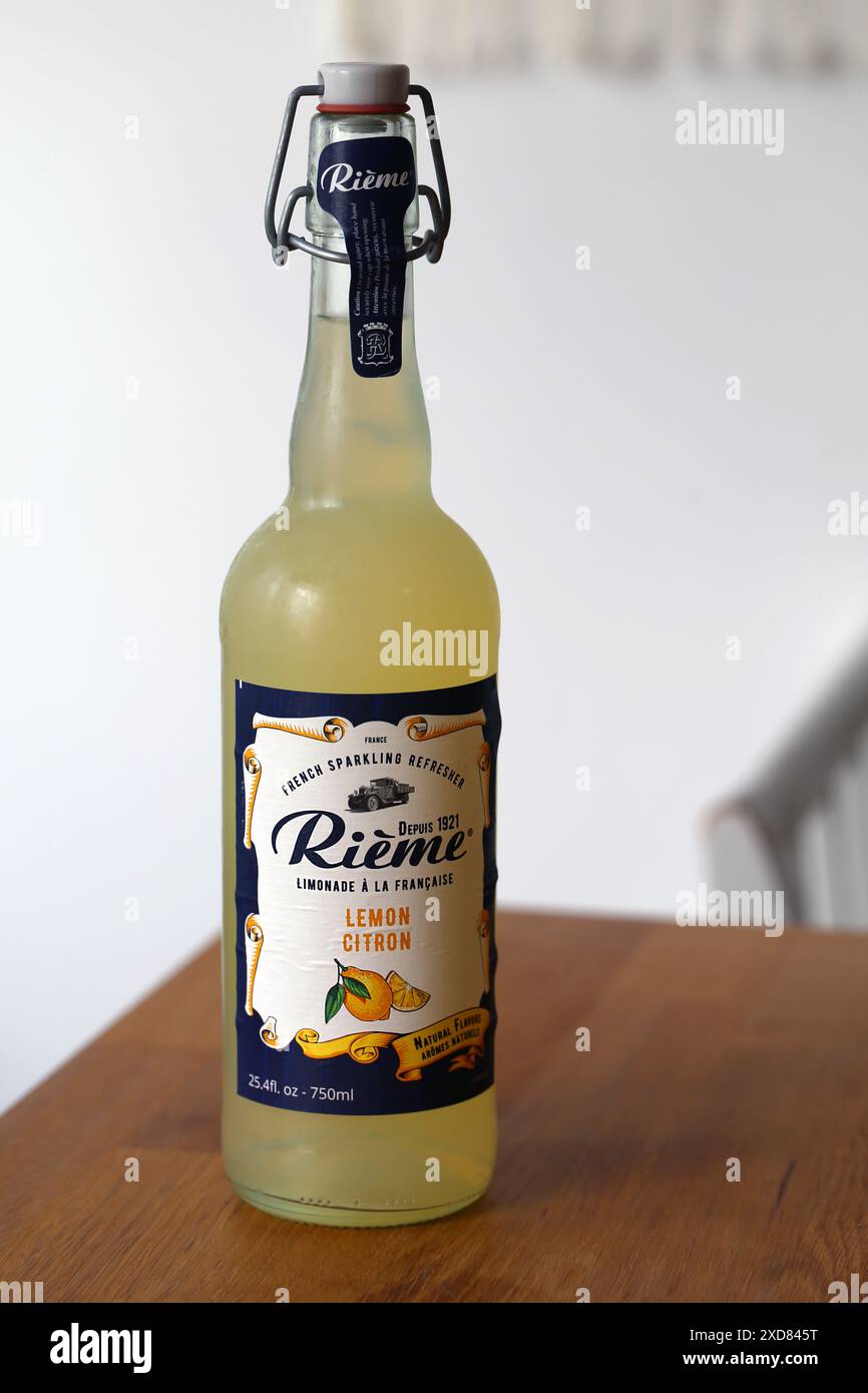 Bottle Rième Citron, lemon lemonade. Delicious refreshment during hot ...