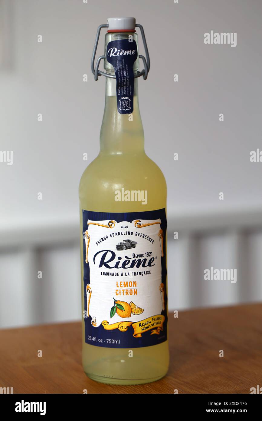 Bottle Rième Citron, lemon lemonade. Delicious refreshment during hot ...