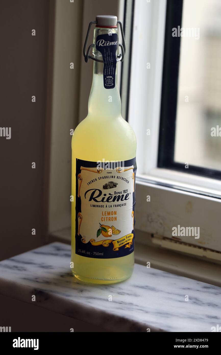 Bottle Rième Citron, lemon lemonade. Delicious refreshment during hot ...