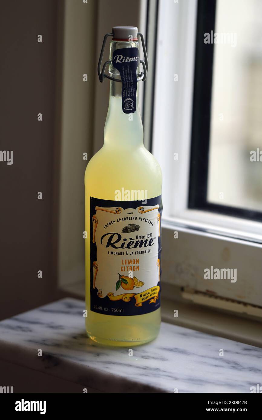 Bottle Rième Citron, lemon lemonade. Delicious refreshment during hot ...