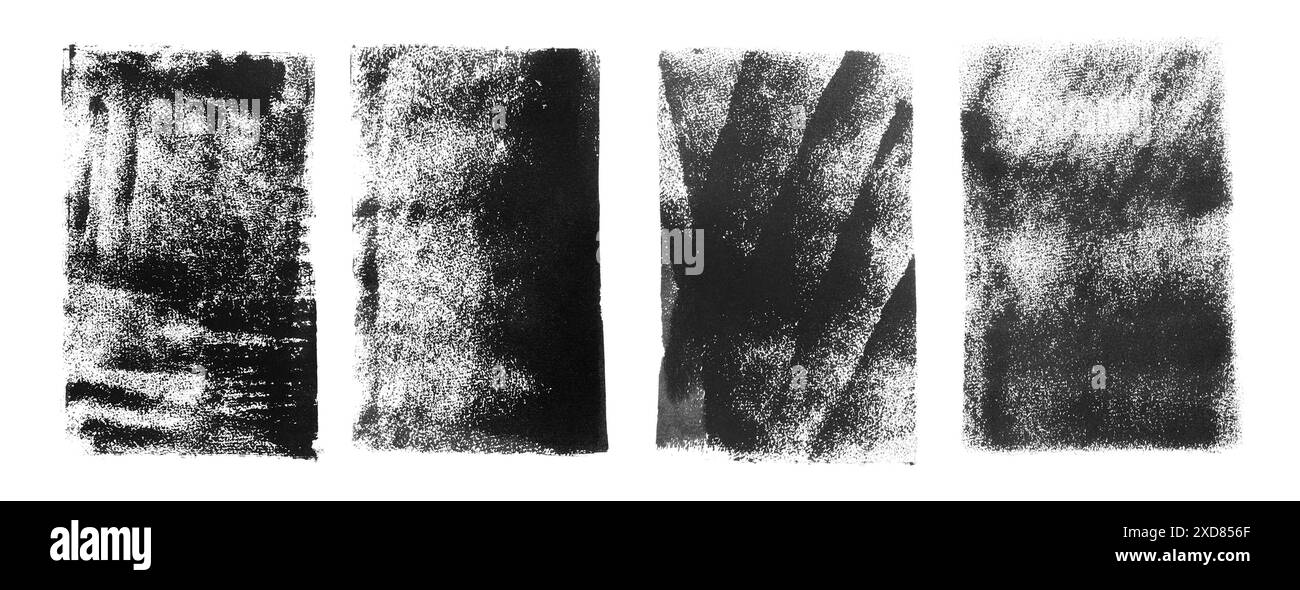 Abstract black ink paintings isolated on white, set Stock Photo - Alamy