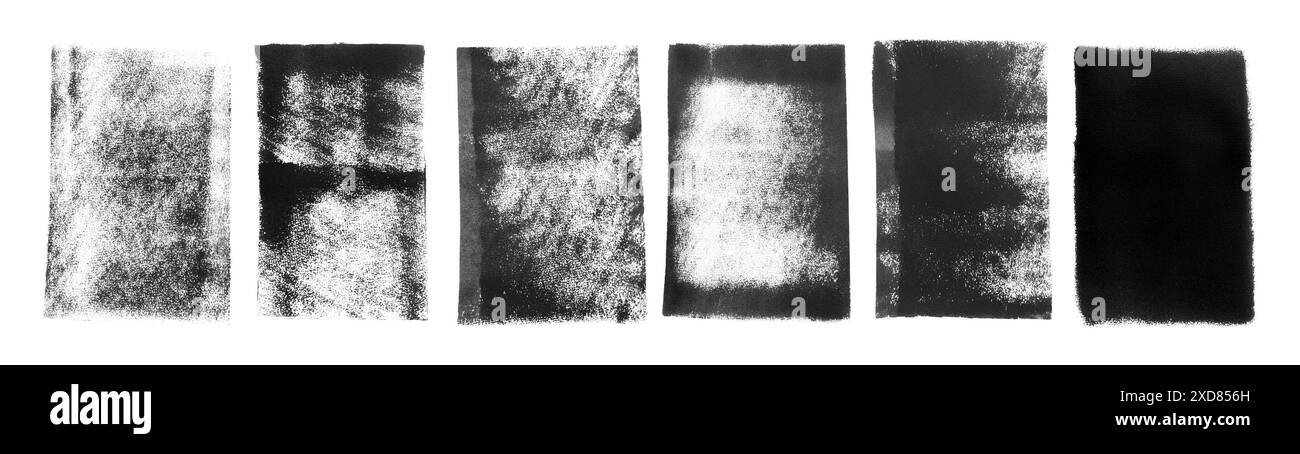 Abstract black ink paintings isolated on white, set Stock Photo - Alamy