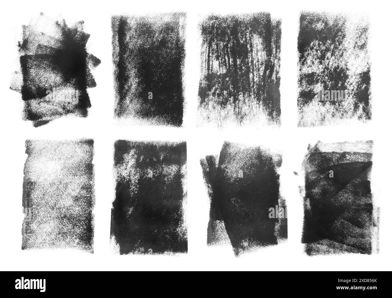 Abstract black ink paintings isolated on white, set Stock Photo - Alamy
