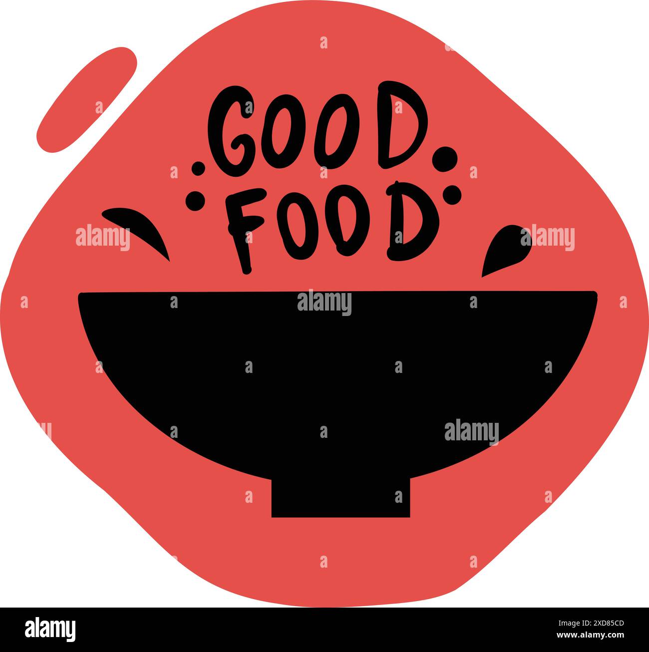 Cooking food lettering Good Food. Kitchen badge logo, baking food ...