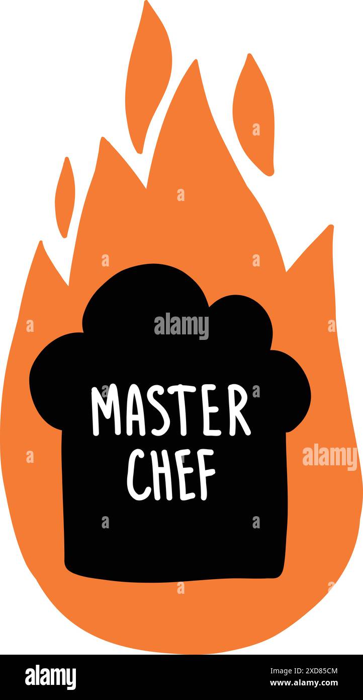 Cooking food lettering Master Chef. Kitchen badge logo, baking food ...