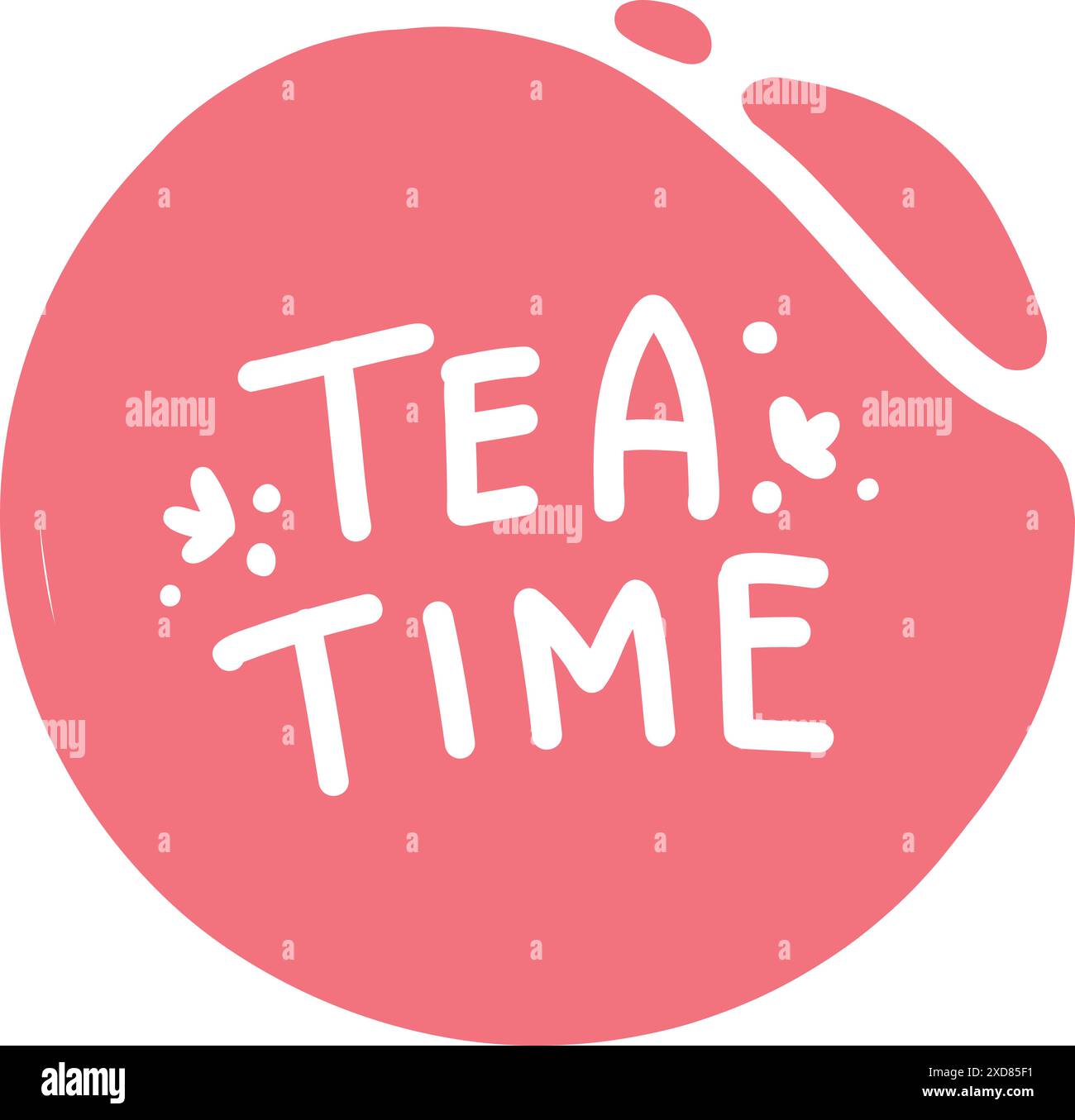 Cooking food lettering Tea Time. Kitchen badge logo, baking food typography and cook label ...
