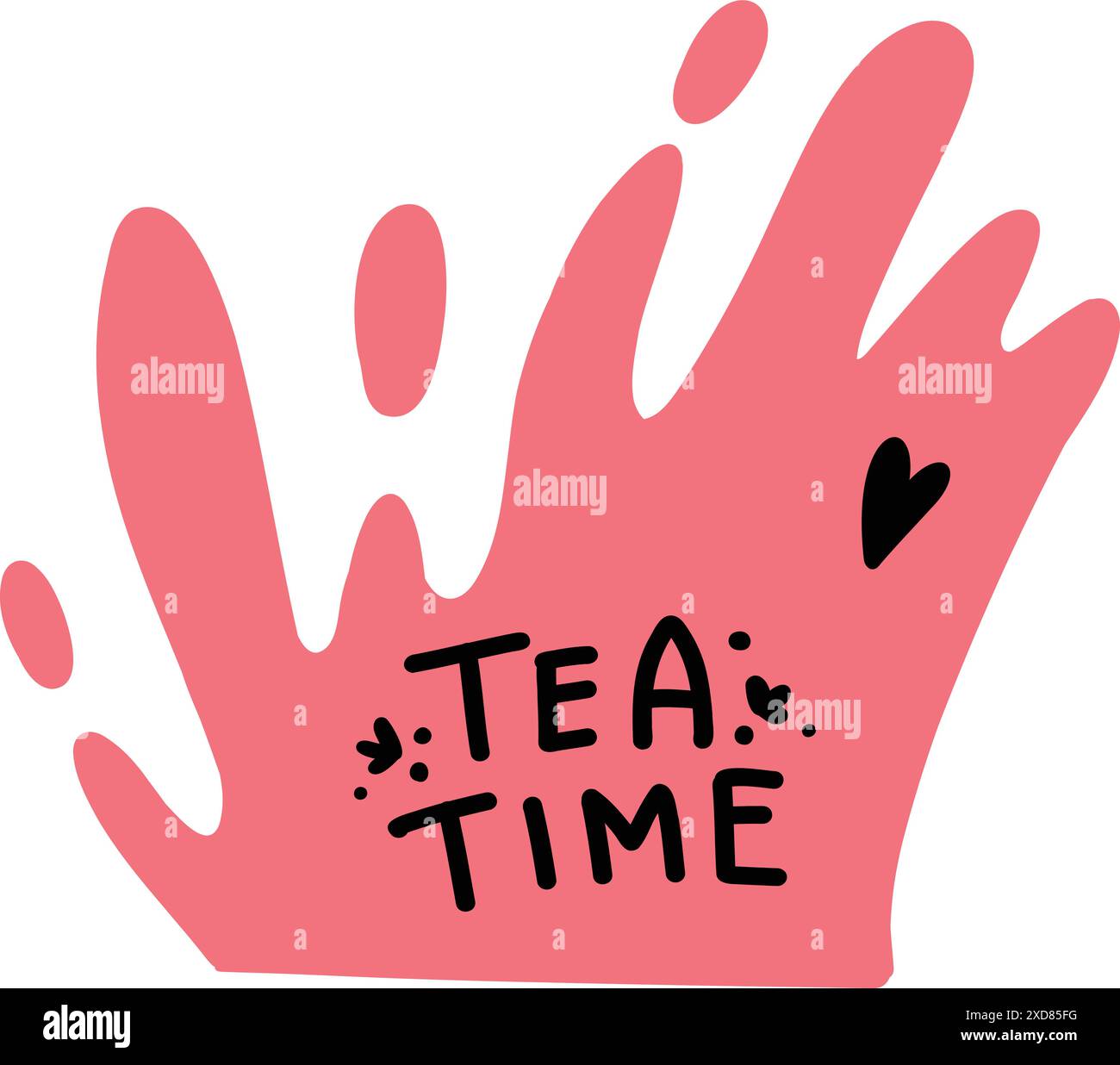 Cooking food lettering tea time. Kitchen badge logo, baking food ...