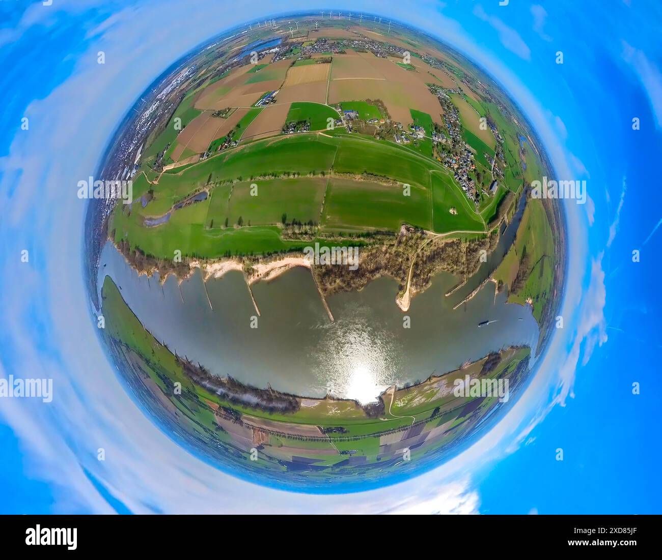 Aerial view, Dornick dyke, LSG Dornicker Ward landscape conservation ...