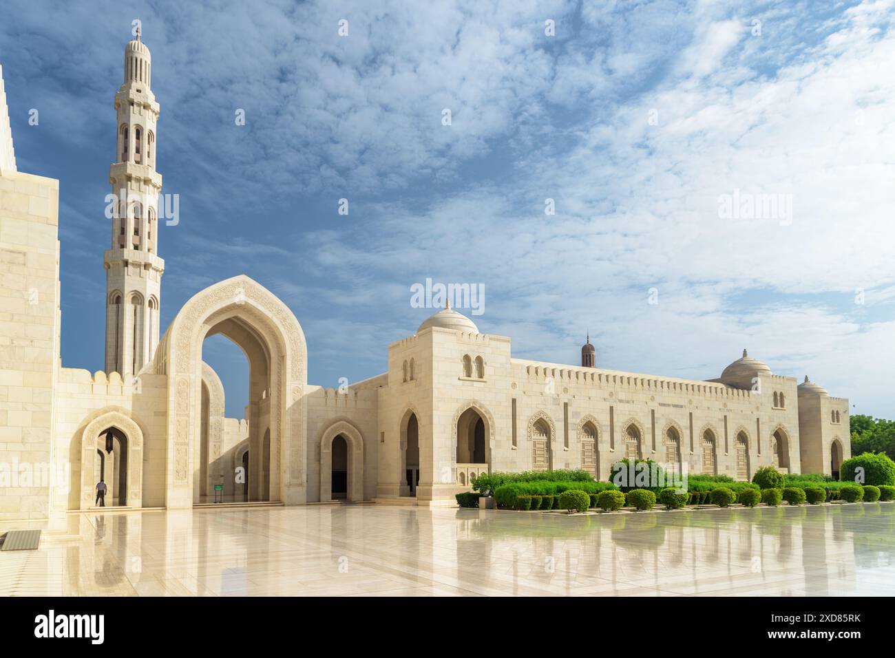 Wonderful view of the Sultan Qaboos Grand Mosque from courtyard in ...