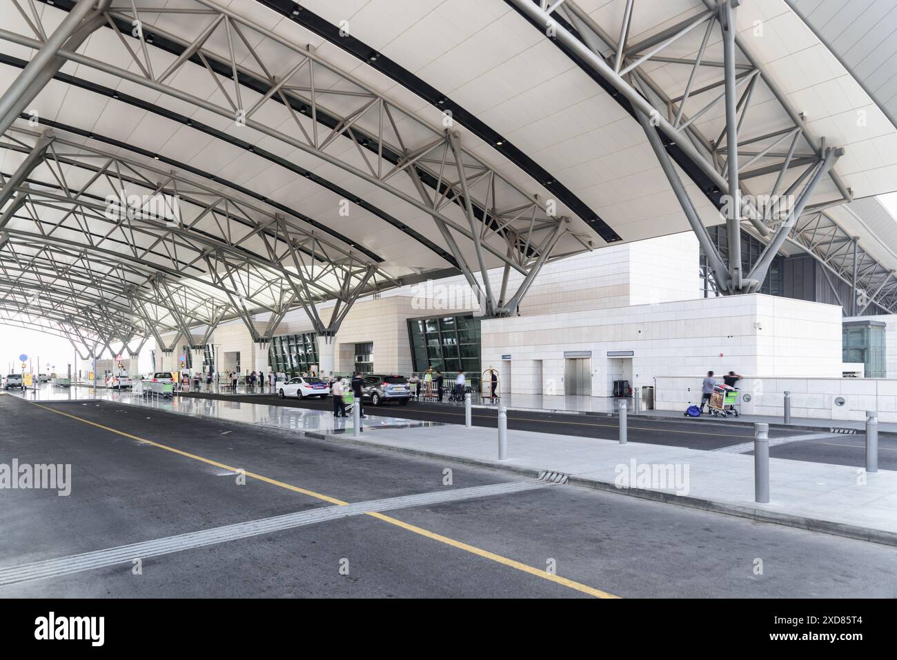 View of Muscat International Airport in Oman on blue sky background ...