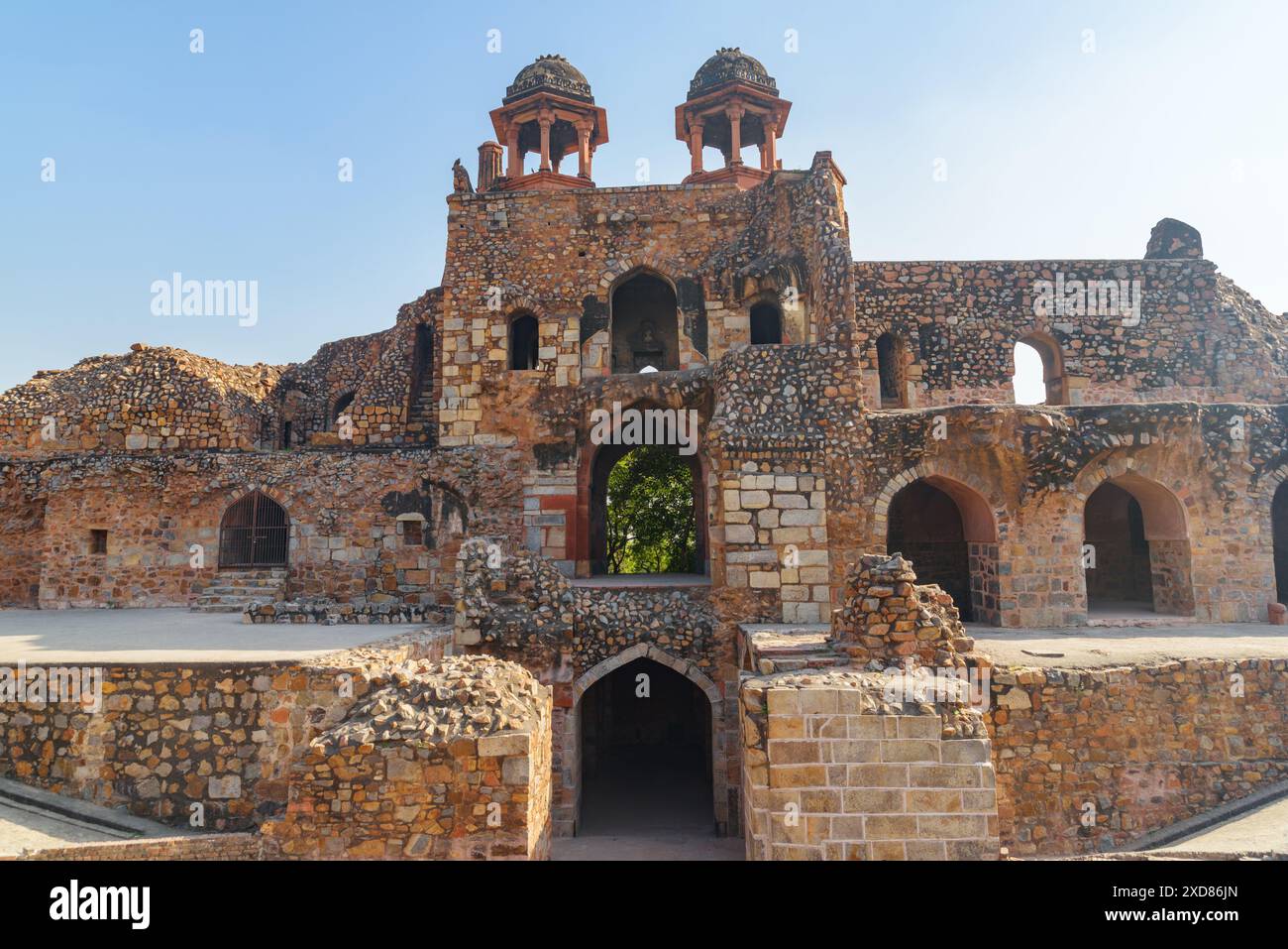 Amazing inside view of Humayun Gate of Purana Qila on blue sky ...