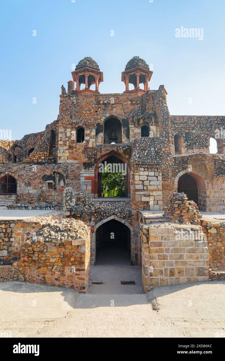 Amazing inside view of Humayun Gate of Purana Qila on blue sky ...