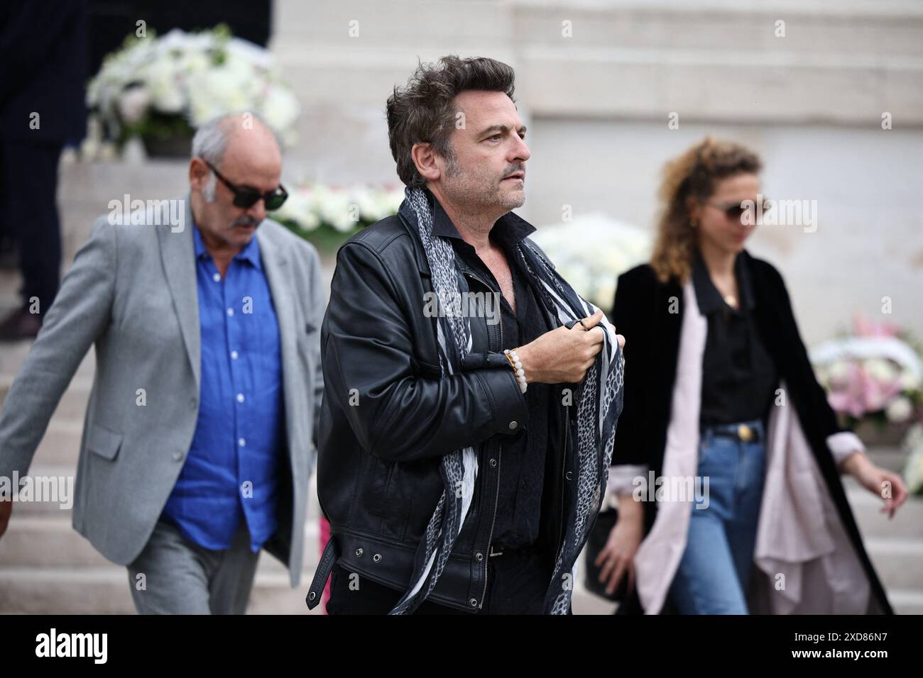 Paris, France. 20th June, 2024. Matthieu Chedid leaving the funeral ...