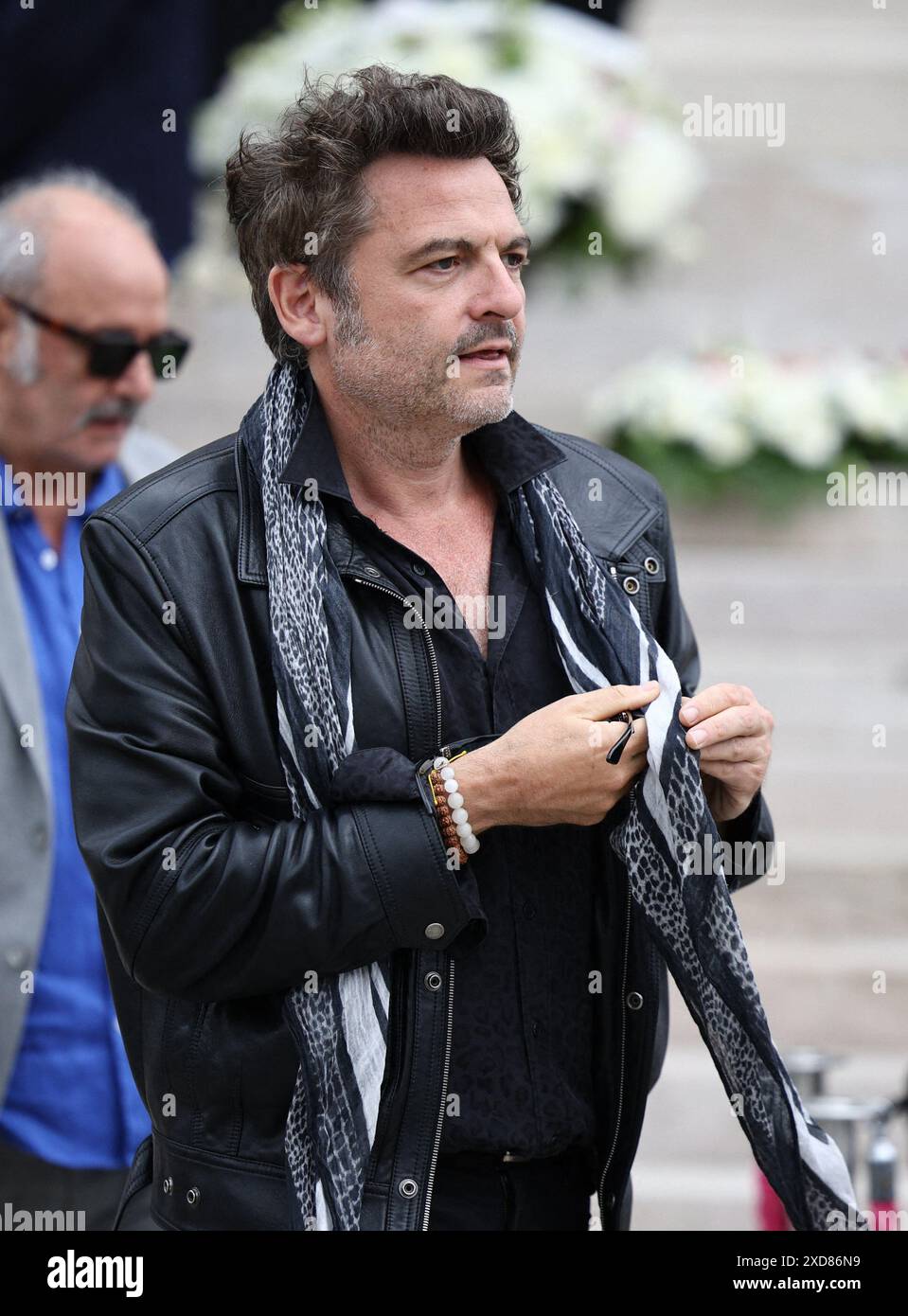 Paris, France. 20th June, 2024. Matthieu Chedid leaving the funeral ceremony for French singer ...