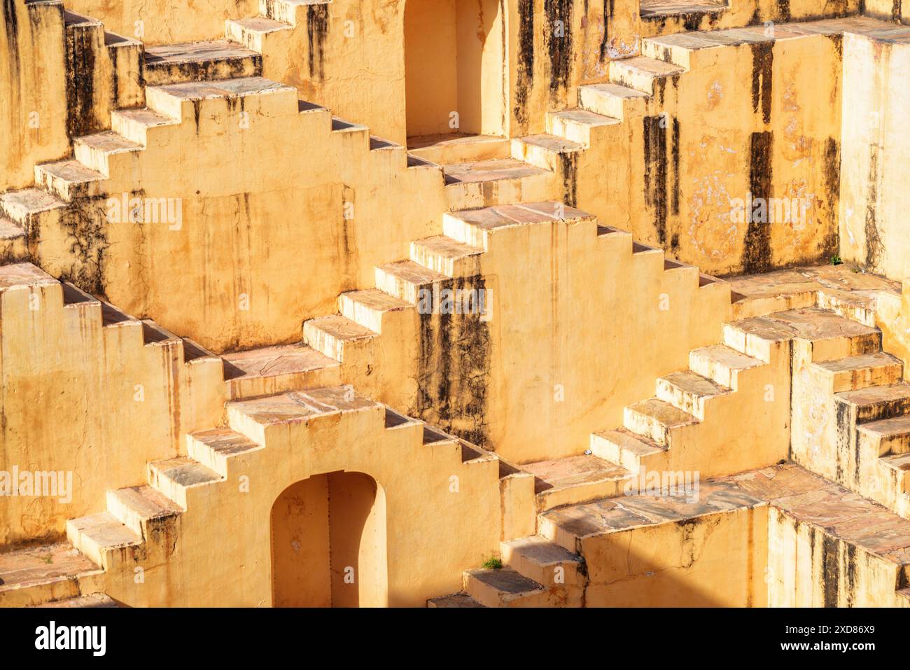 Awesome view of steps and niches of Panna Meena ka Kund reservoir in ...
