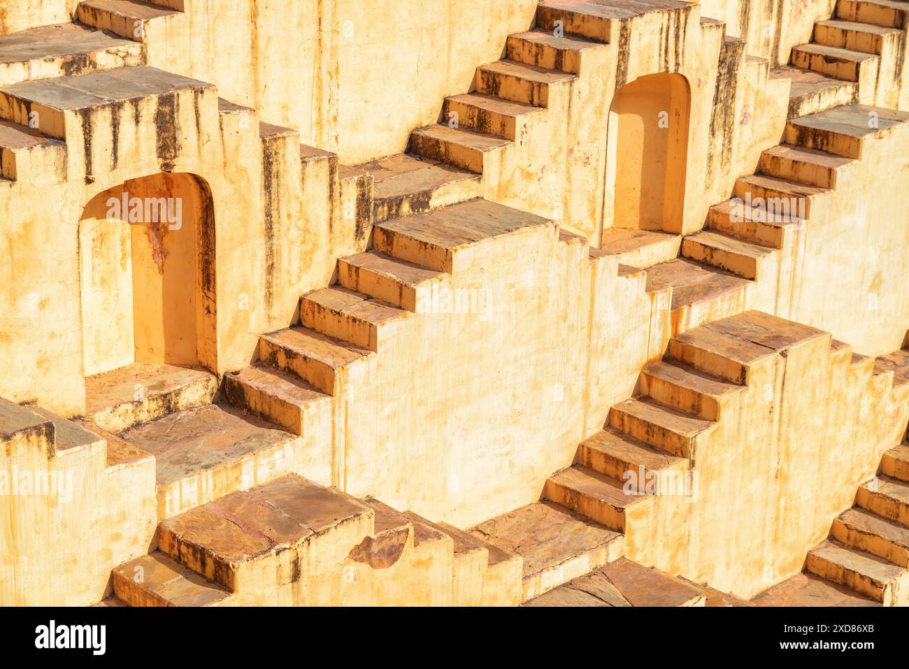 Awesome view of steps and niches of Panna Meena ka Kund reservoir in ...