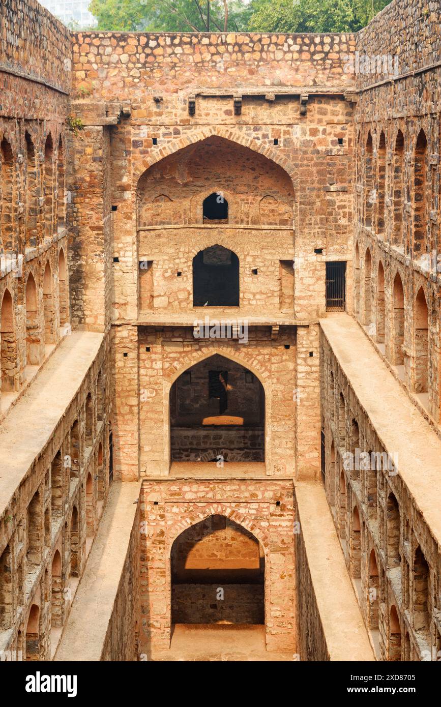 Scenic view of Agrasen ki Baoli reservoir in Delhi, India. The ancient ...