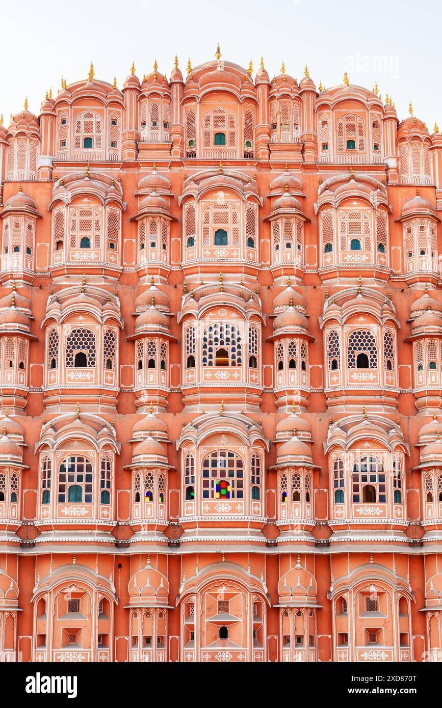 Gorgeous windows of the Hawa Mahal (Palace of Winds) at the Old Pink ...