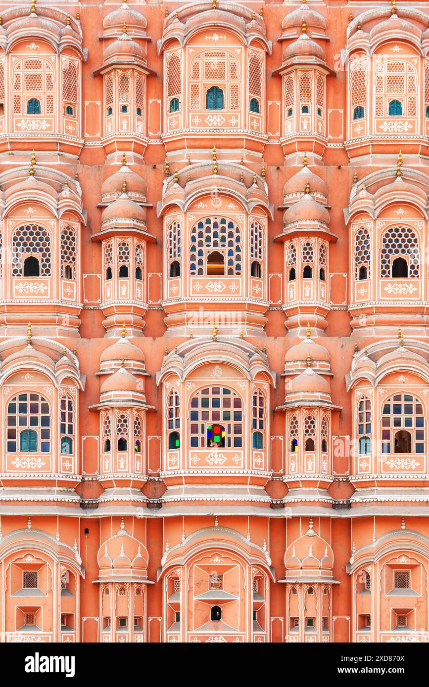 Gorgeous windows of the Hawa Mahal (Palace of Winds) at the Old Pink ...