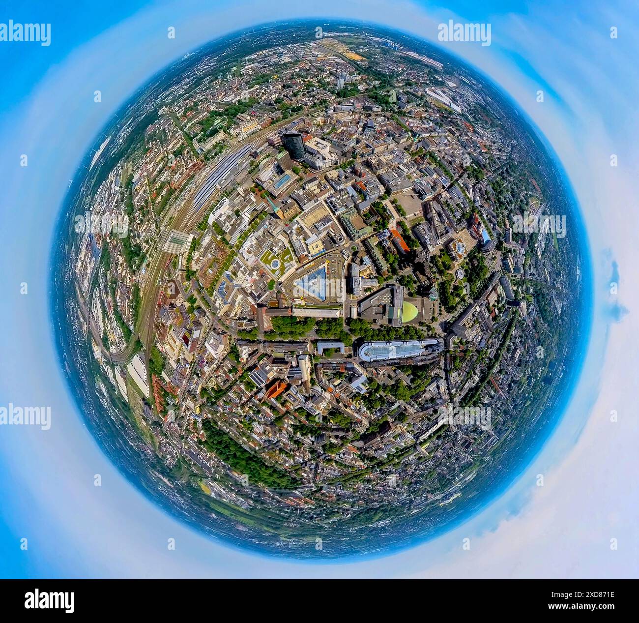 Aerial view, city center view, central station, Wallring streets and ...