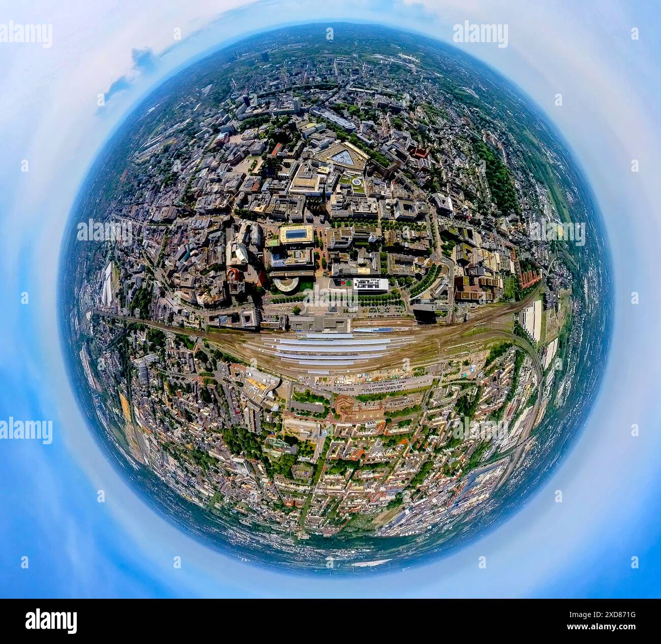 Aerial view, city center view, central station, Wallring streets and ...