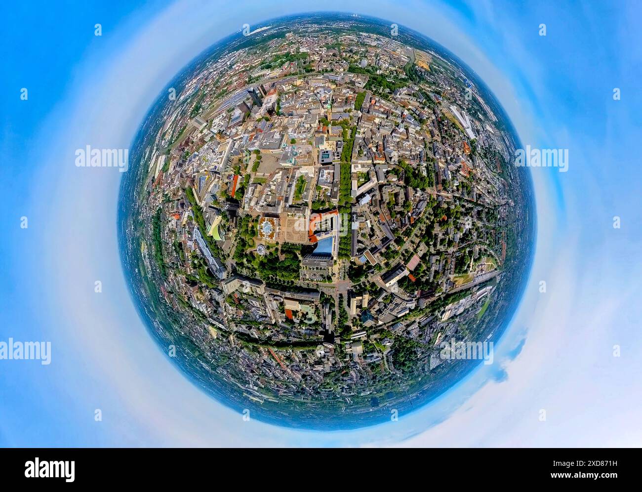 Aerial view, city center view, central station, Wallring streets and ...