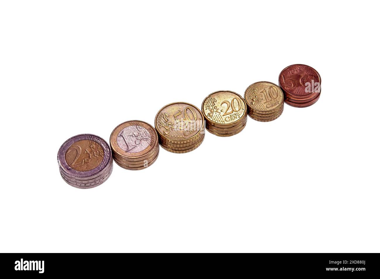 Closeup stacks euro coins hi-res stock photography and images - Alamy