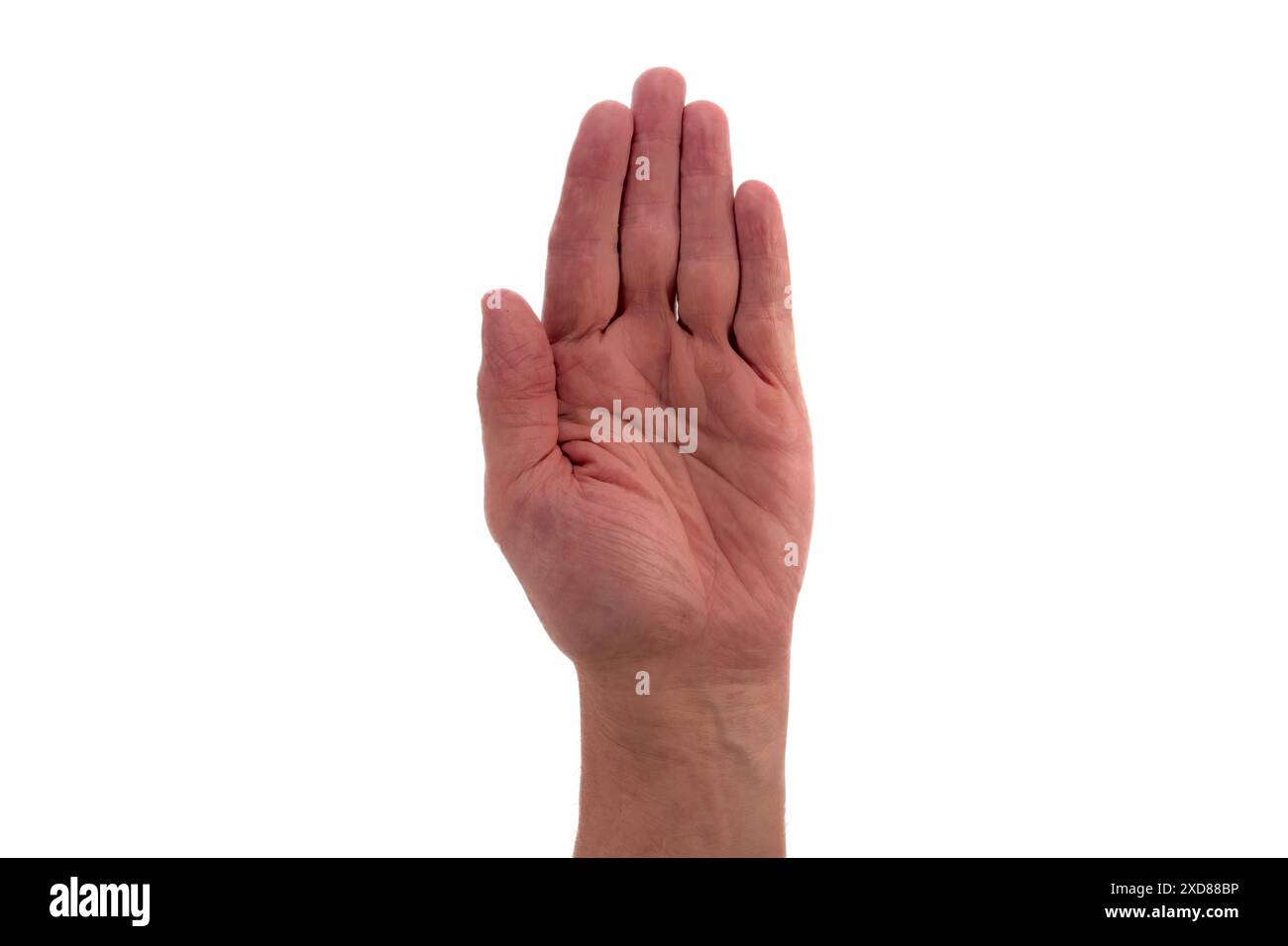 Hand signs. Five. Male hand with five fingers directed upward isolated ...