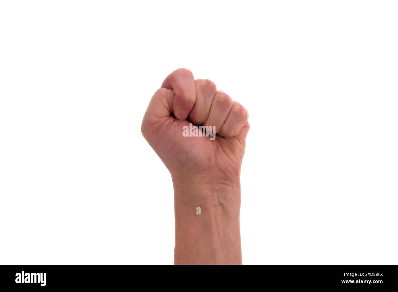 Hand signs. Male fist isolated on white background Stock Photo - Alamy