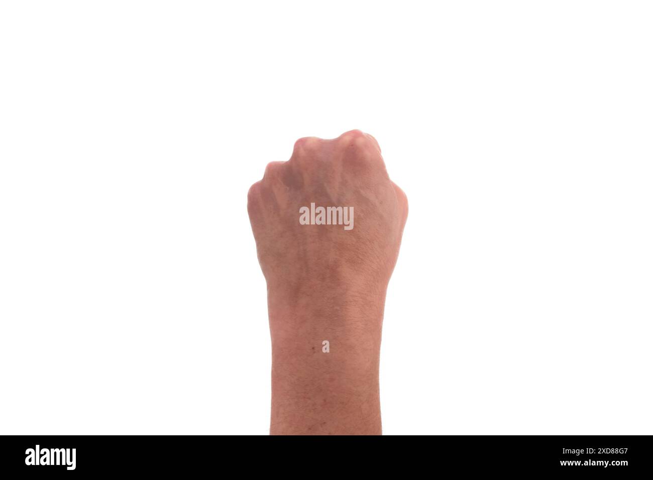 Hand signs. Male fist isolated on white background Stock Photo - Alamy