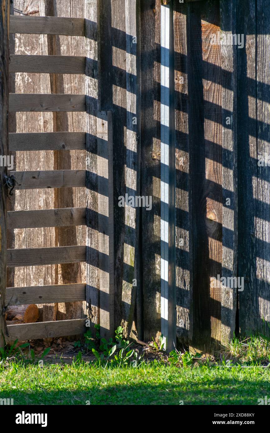 abstract shadow play from the wooden fence, interesting checkered ...