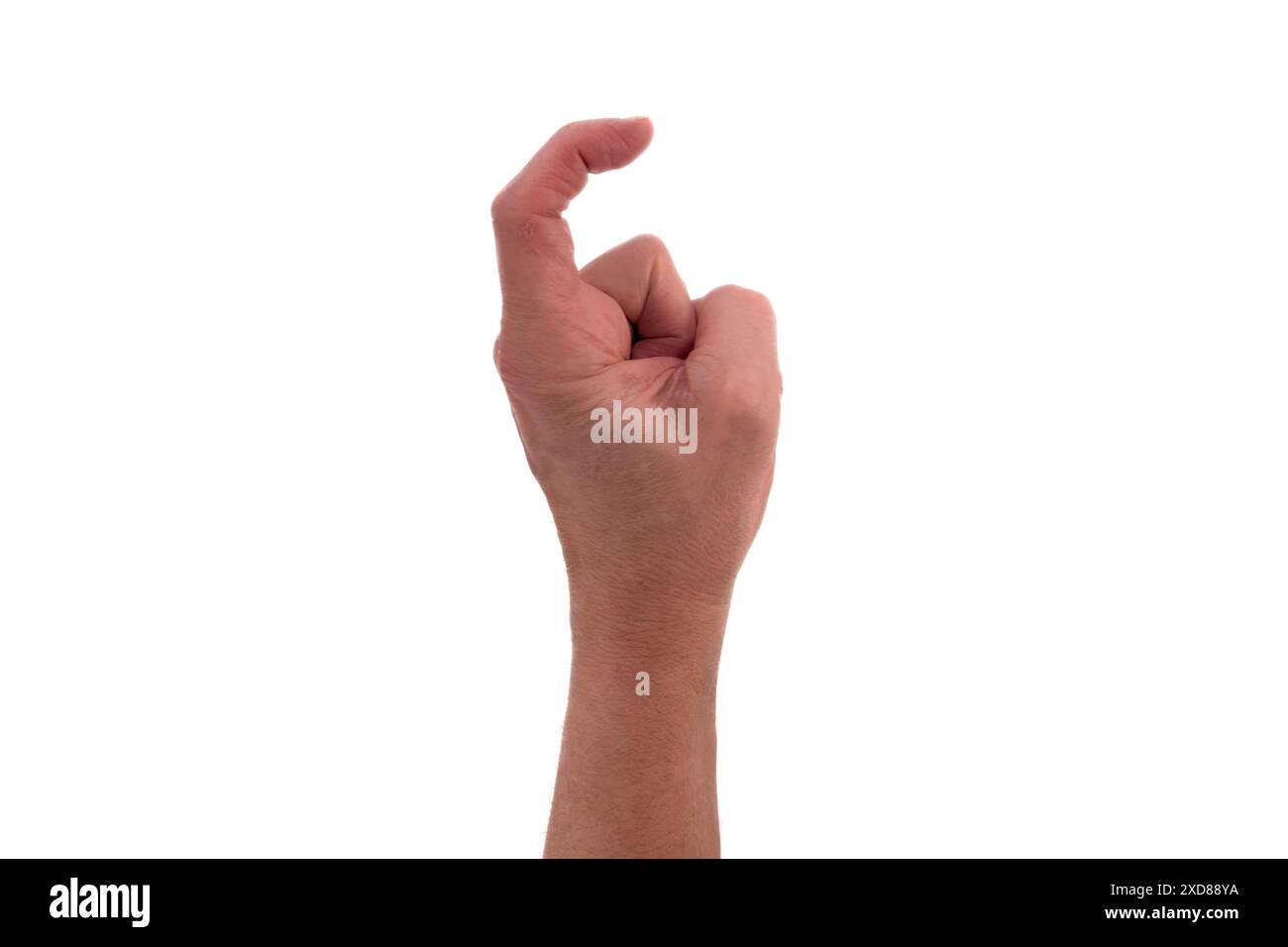 Hand signs. Male hand gesture to come isolated on white background ...