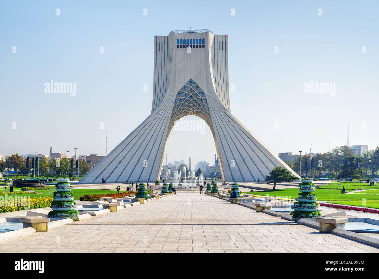 Beautiful view of the Azadi Tower (Freedom Tower) on blue sky ...