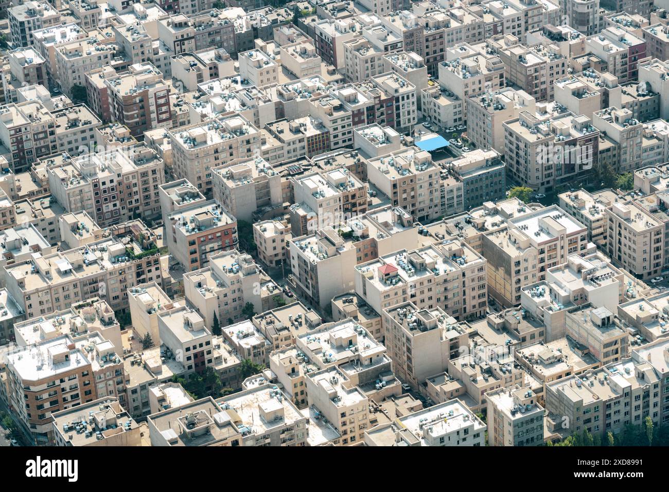 Amazing aerial view of residential buildings in Tehran, Iran. Tehran is ...