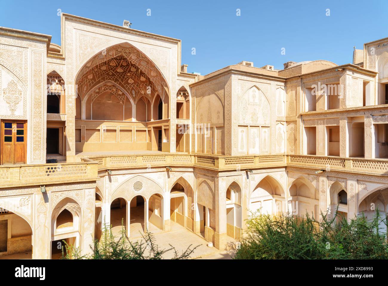Beautiful view of upper floor of Abbasi Historical House in Kashan ...