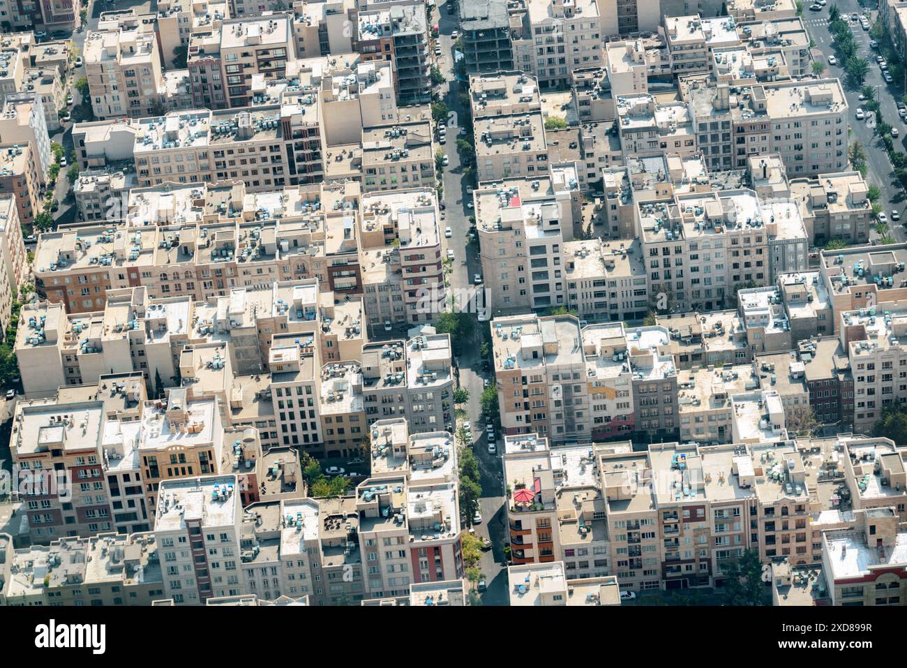 Beautiful aerial view of streets and residential buildings in Tehran ... Beautiful aerial view of streets and residential buildings in Tehran ...