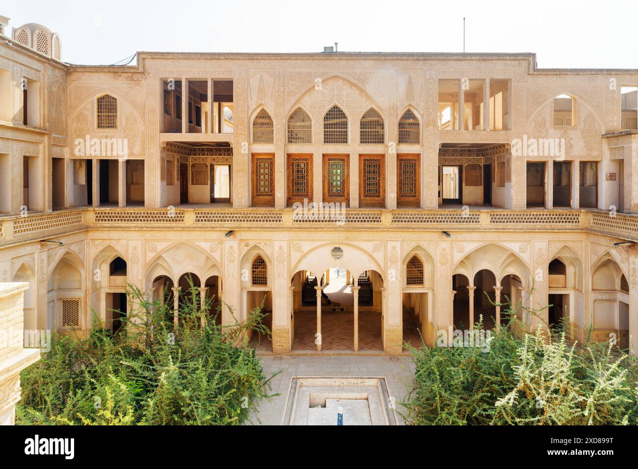 Beautiful view of upper floor of Abbasi Historical House in Kashan ...