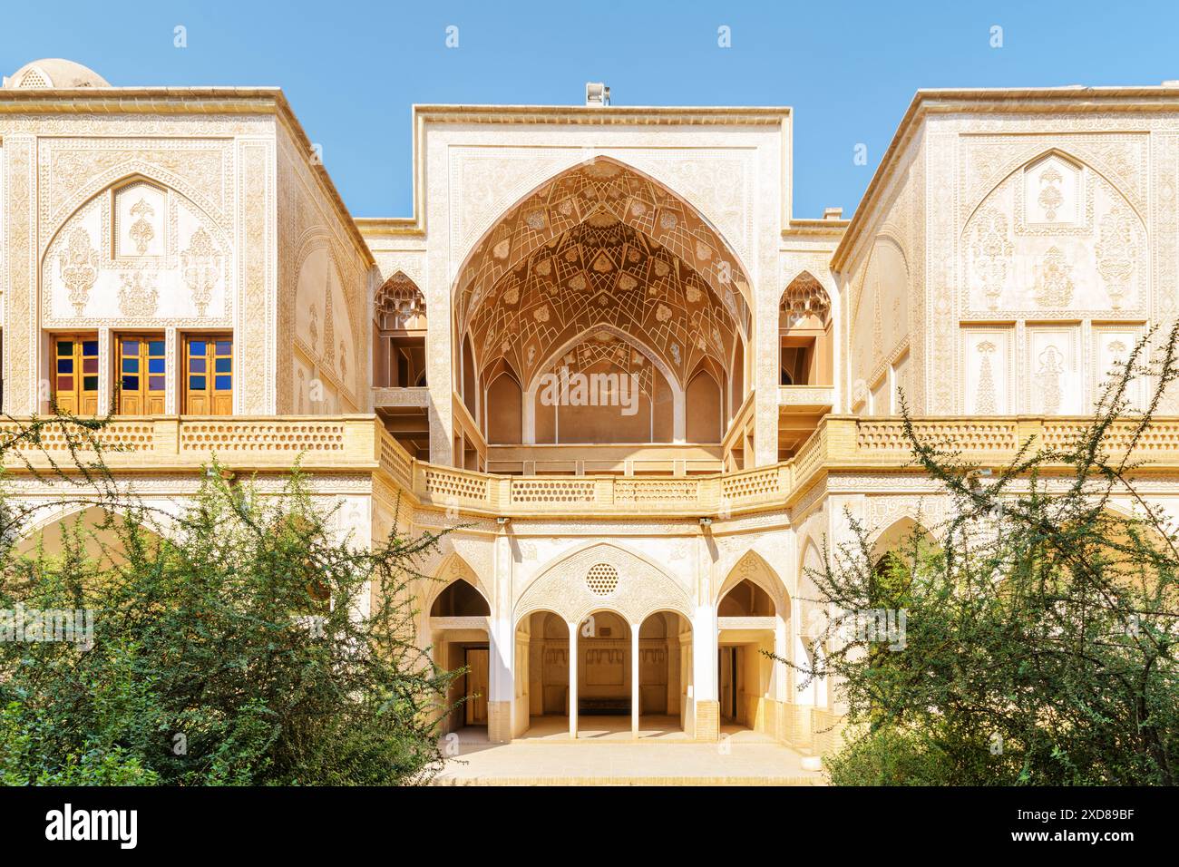 Beautiful view of upper floor of Abbasi Historical House in Kashan ...