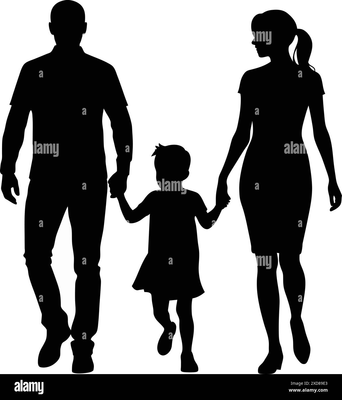 Family three silhouette Stock Vector Images - Alamy