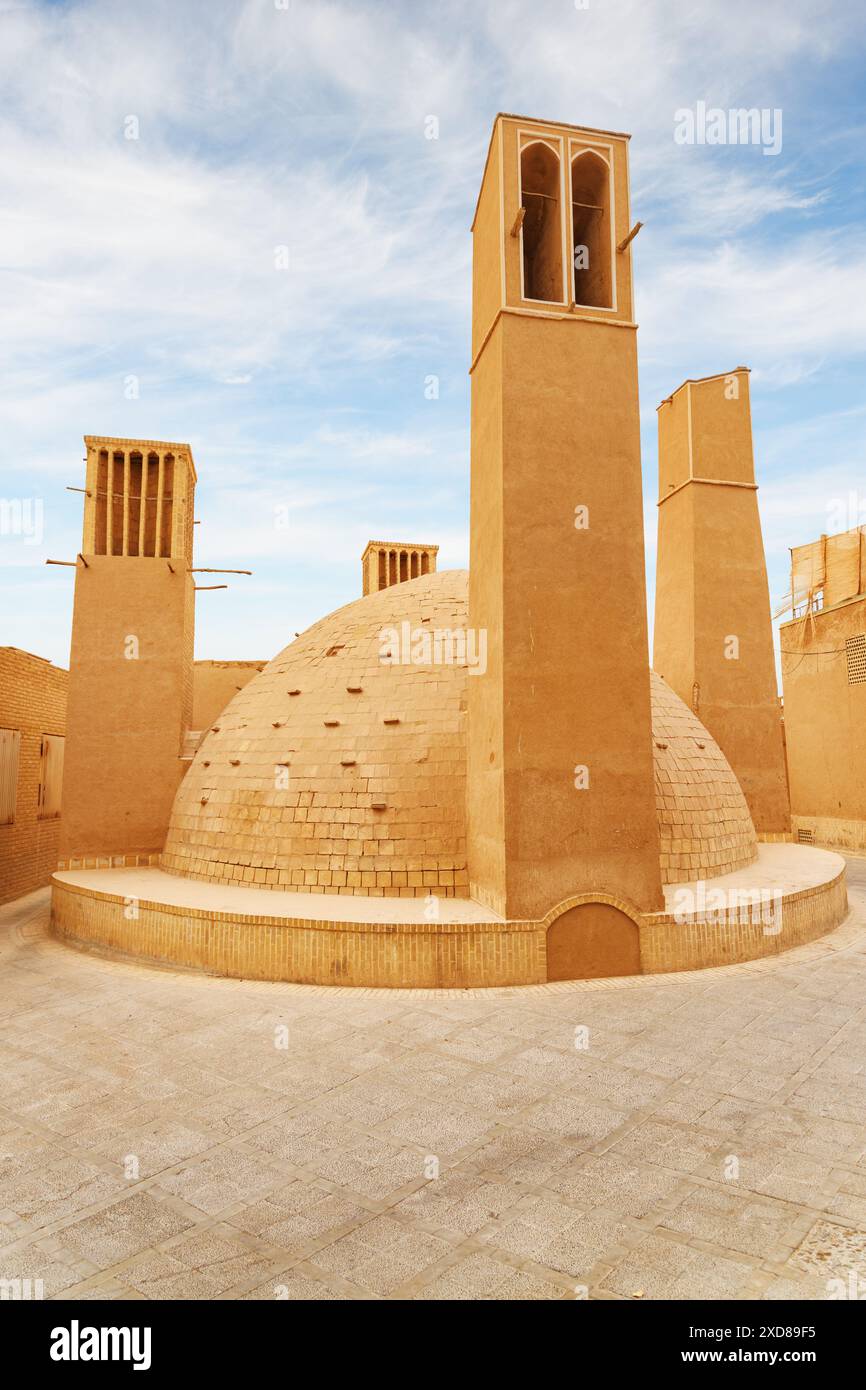 Wonderful view of traditional Iranian windcatcher towers in the ...