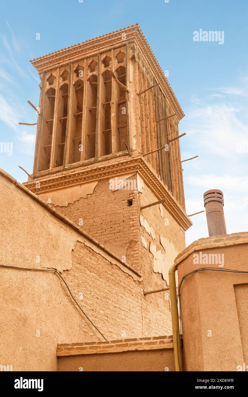 Wonderful view of traditional Iranian windcatcher towers in the ...