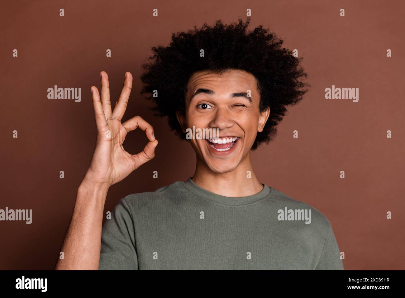 Photo portrait of young funky guy with funny chevelure hairstyle ...