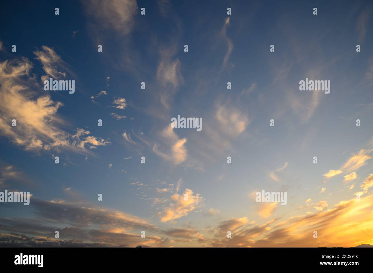 Real day sky - real blue sky during daytime with white light clouds ...